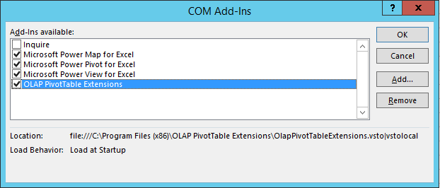 Troubleshooting Installation And Connections Olap Pivottable Extensions